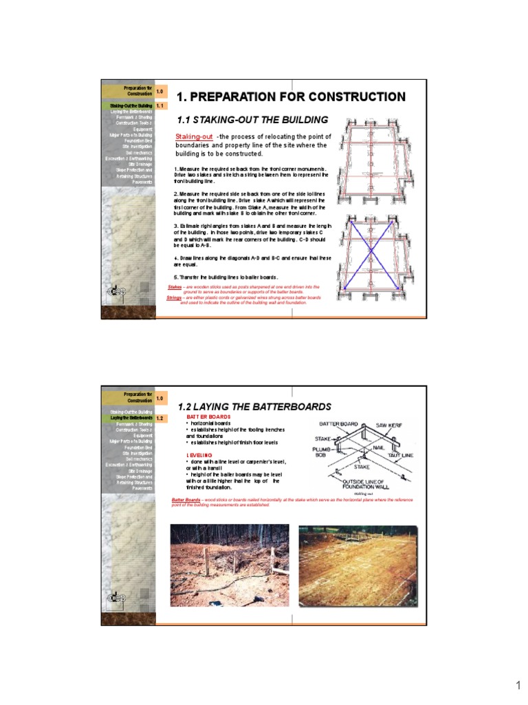 Layouting Staking | PDF | Structural Engineering | Building Technology