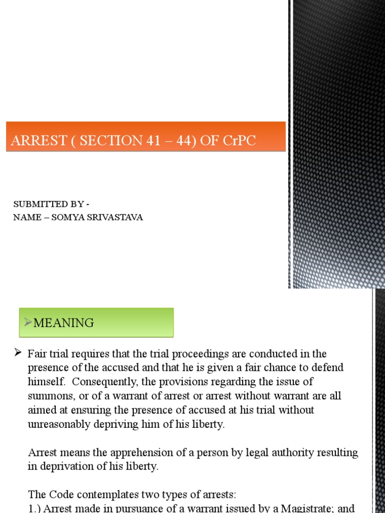 Arrest (Section 41-44) | PDF | Arrest | Legal Action