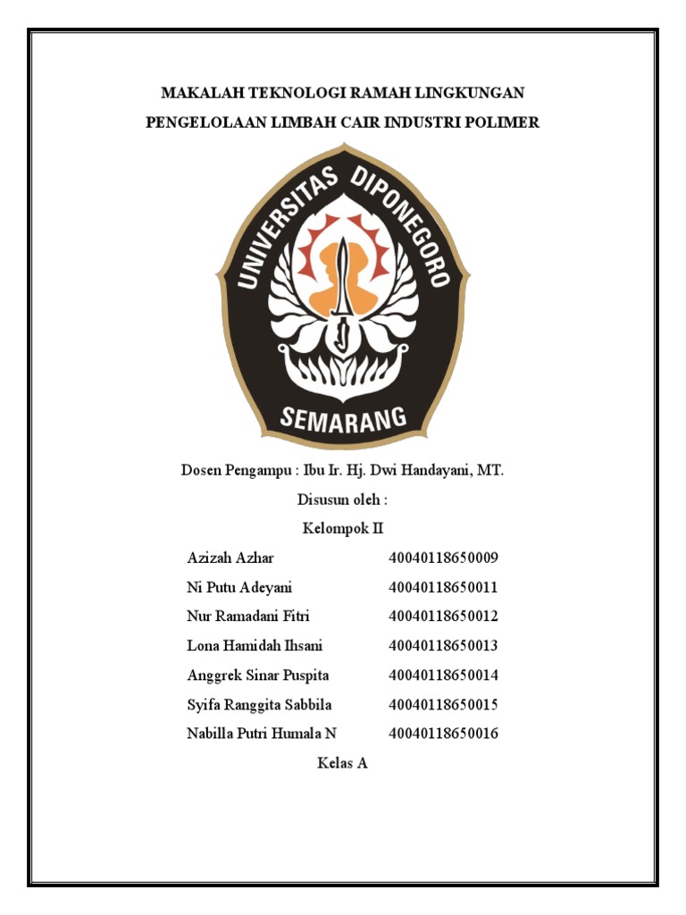 Makalah TRL Pengelolaan Limbah Cair Industri Polimer | PDF