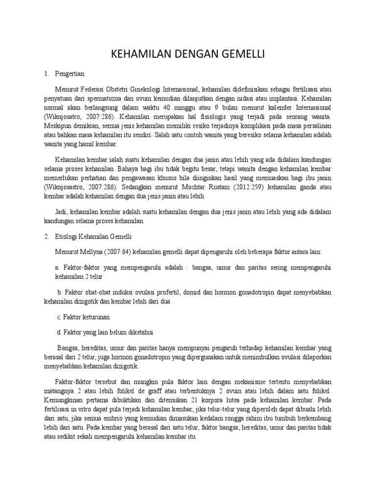Kehamilan Dengan Gemelli | PDF | Sains & Matematika