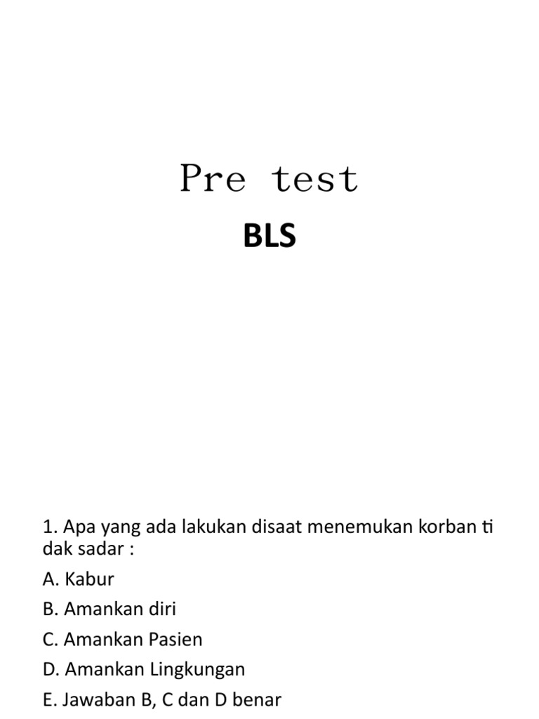 Pre Test BLS | PDF