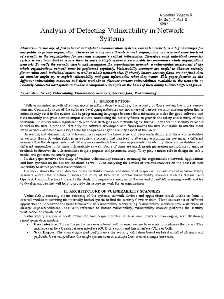 Nessus and OpenVAS | PDF | Vulnerability (Computing) | Image Scanner