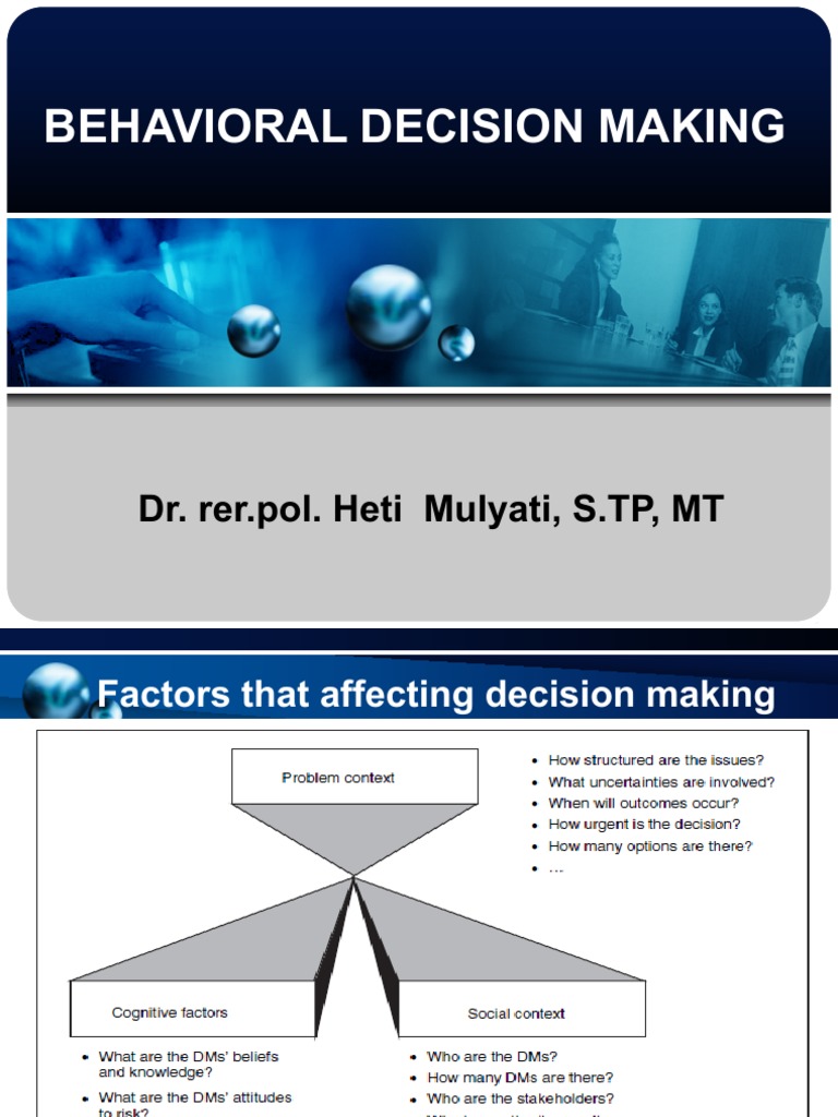 Behavioral Decision Making | PDF | Decision Theory | Heuristic