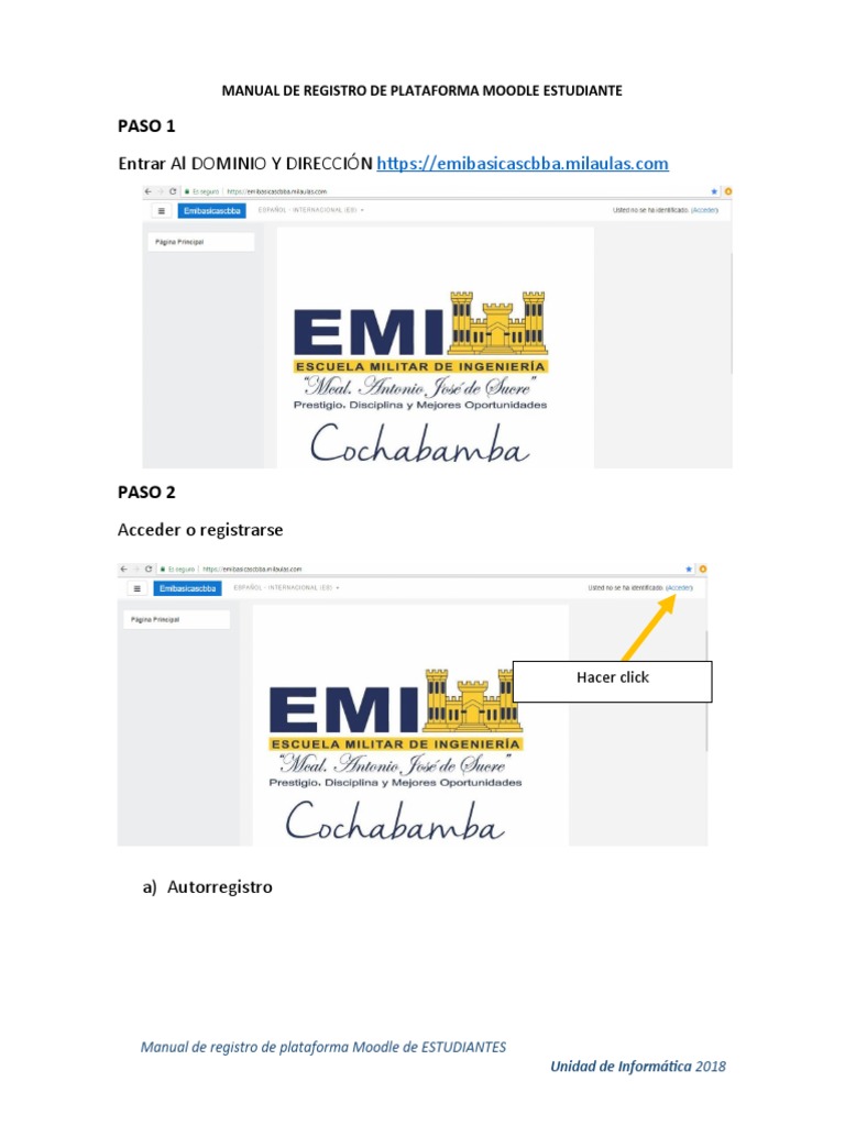Manual de Registro de Moodle ESTUDIANTE-1 | PDF