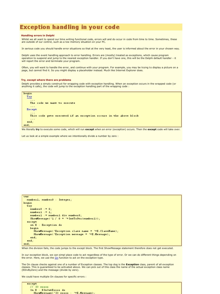 Exception Handling in Your Code PDF | Descargar gratis PDF | Systems Engineering | Computer ...