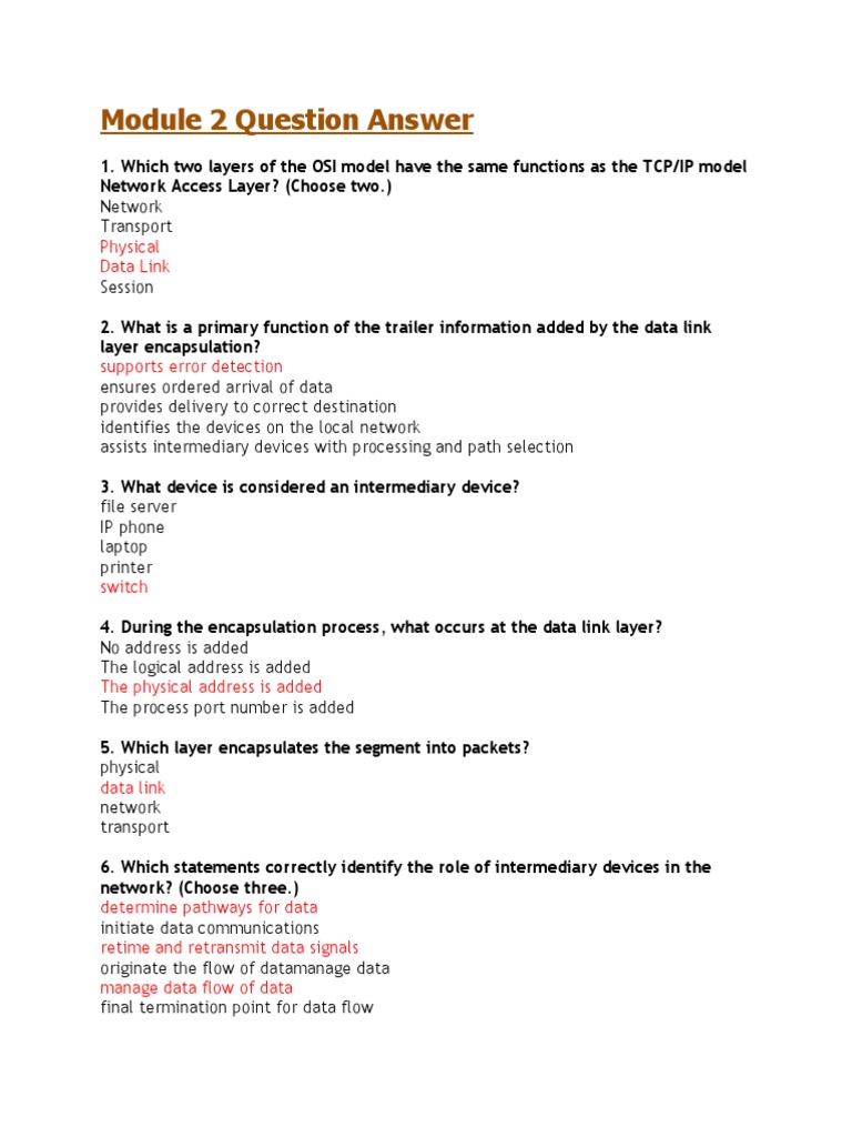Module 2 Question Answer | PDF | Computer Network | Internet Protocols