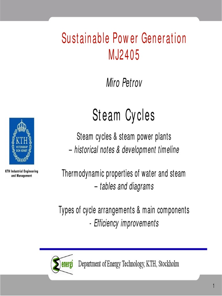 Steam Cycles PDF | PDF | Steam Engine | Boiler
