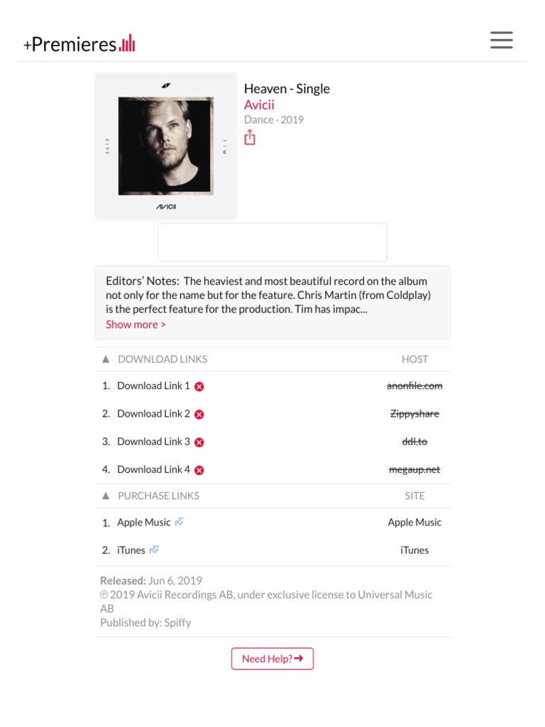 Download: Avicii - Heaven - Single (Itunes Plus AAC M4A) - Plus ...