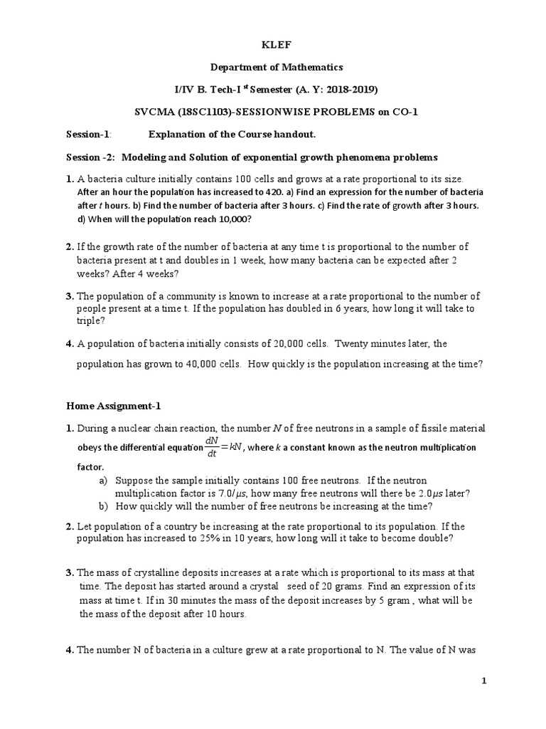 Exponential Growth and Decay Problems | PDF | Radioactive Decay | Capacitor