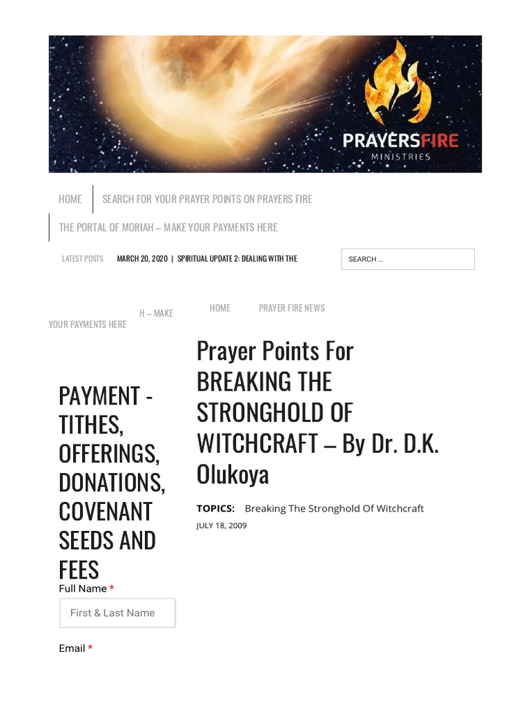 Prayer Points For BREAKING THE STRONGHOLD OF WITCHCRAFT - by Dr. D.K ...