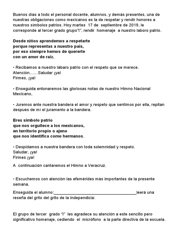 Homenaje Lunes Pdf