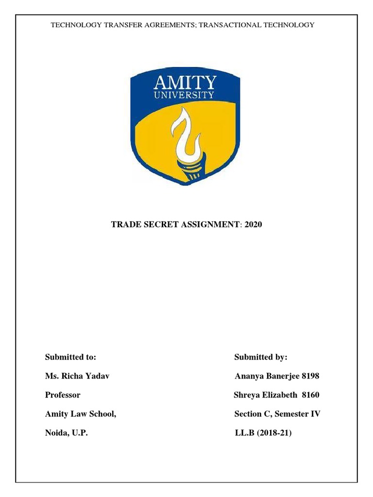 Technology Transfer Agreements PDF | PDF | Non Disclosure Agreement ...