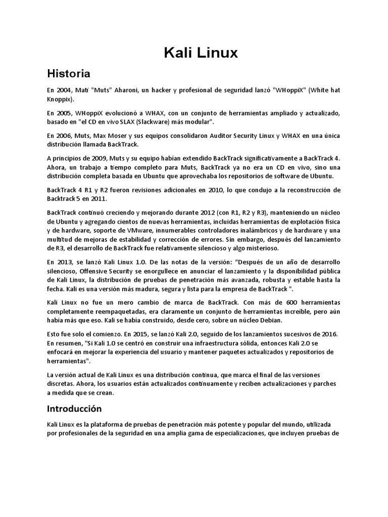 Kali Linux | PDF | Distribución de Linux | Kernel (sistema operativo)