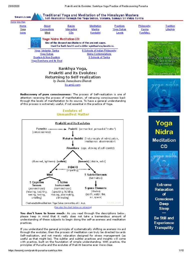 Prakriti and Its Evolutes - Sankhya-Yoga Practice of Rediscovering ...