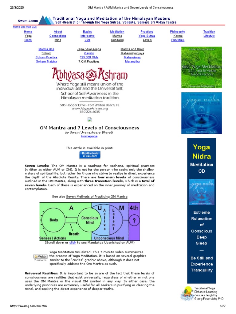 OM Mantra - AUM Mantra and Seven Levels of Consciousness | Download ...