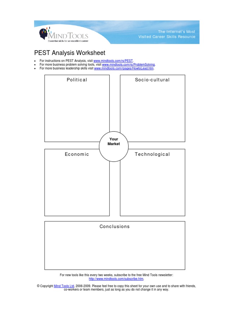 Pest Analysis Worksheet | PDF | Career & Growth | Business