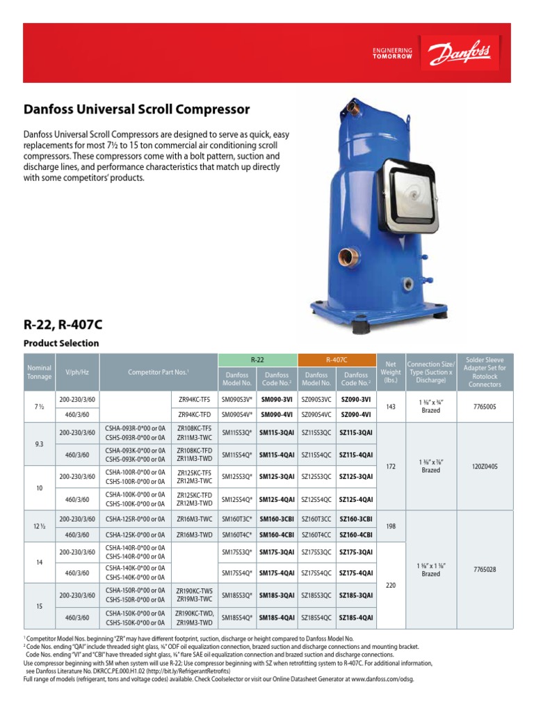 Danfoss Compressors - Trane | PDF | Electrical Engineering ...