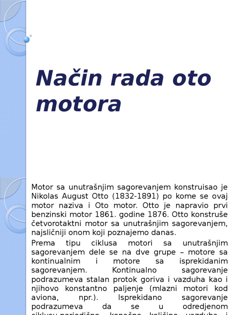 Način Rada OTO Motora | PDF