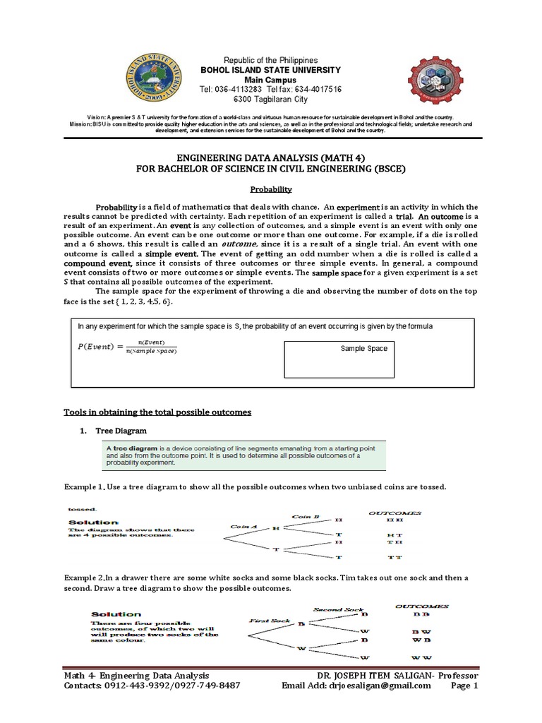 Handouts ENGINEERING DATA ANALYSIS 2020 CIVIL ENGINEERING PDF | PDF ...