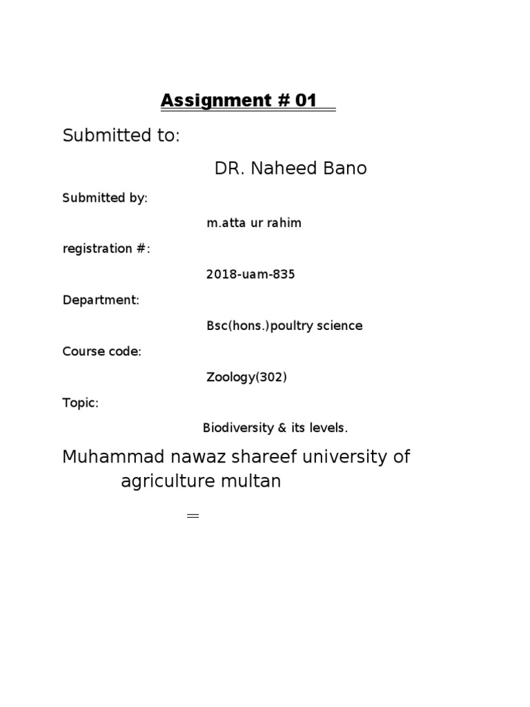Biodiversity Levels Assignment | PDF | Biodiversity | Ecosystem