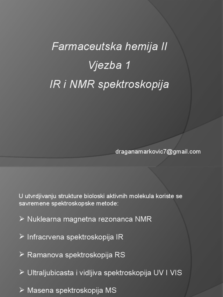 1.IR I NMR Spektroskopija | PDF
