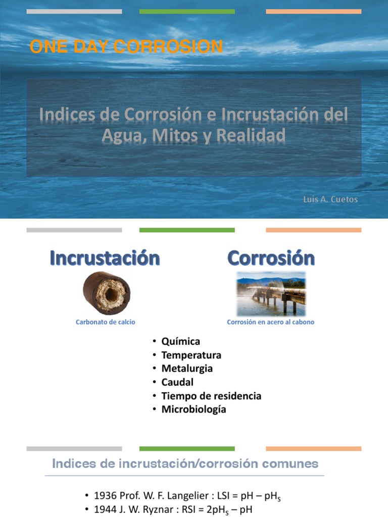 Indices de Corrosion e Incrustacion Del Agua | PDF | Física Aplicada e ...