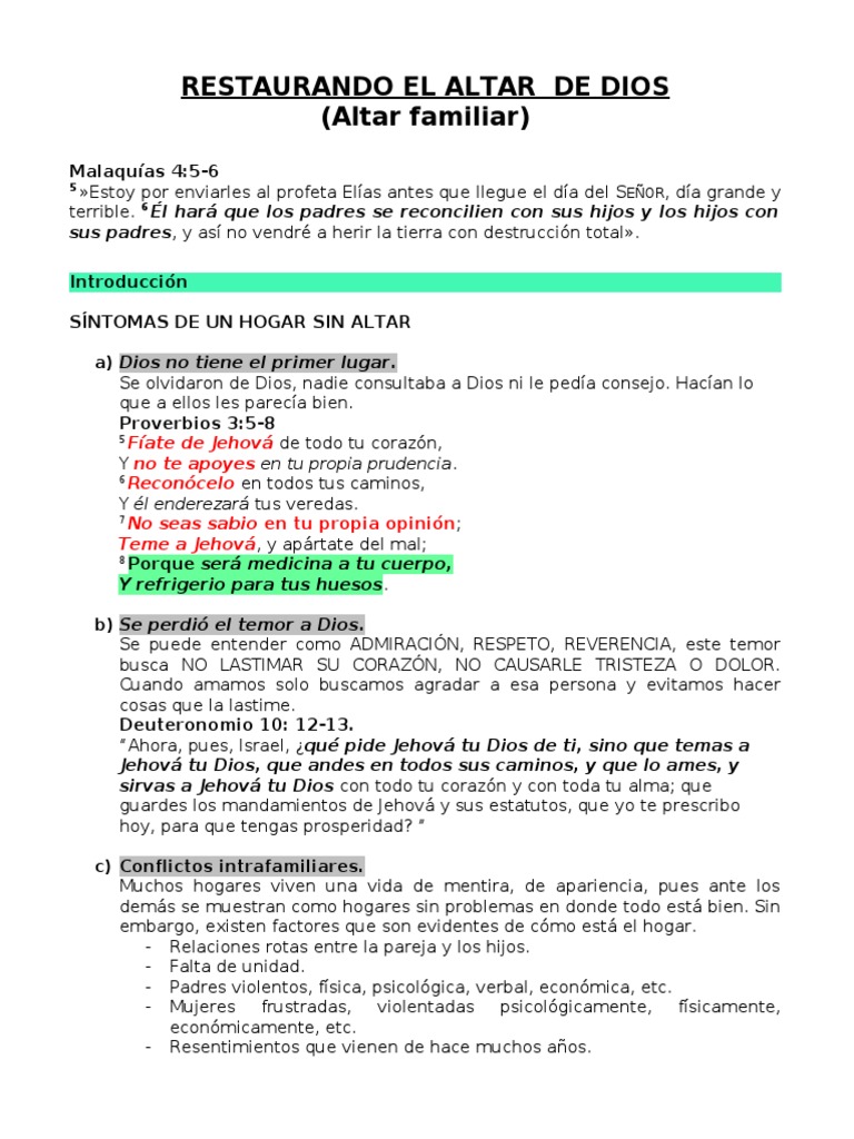 Restaurando El Altar de Dios - Ii Parte | PDF | Jacob | Contenido bíblico