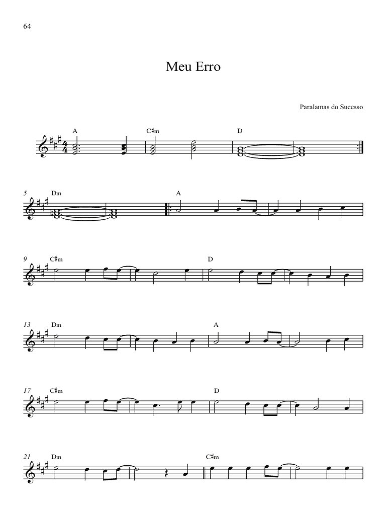 Paralamas Do Sucesso - Meu Erro - PARTITURA | PDF | Entretenimento (geral) Paralamas Do Sucesso - Meu Erro - PARTITURA | PDF | Entretenimento (geral)