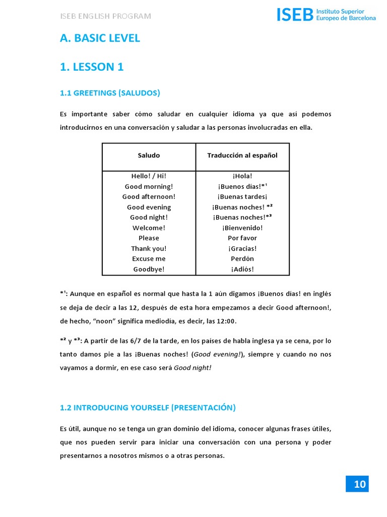 Basic Level English I | PDF | Sustantivo | Pronombre