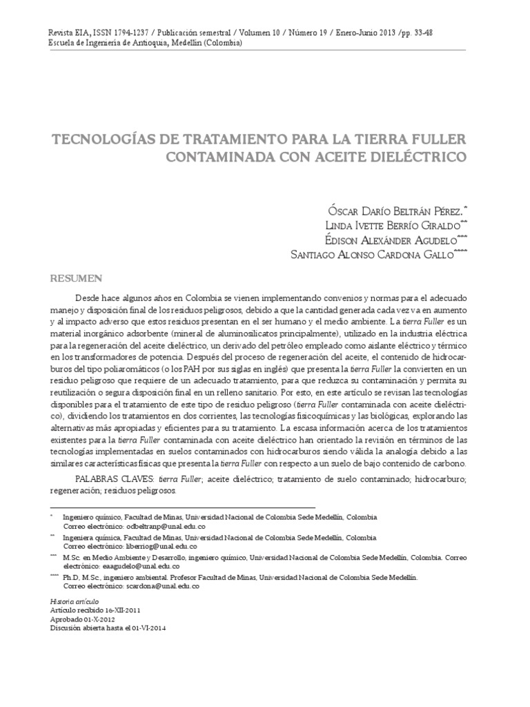 Tratamiento de Tierra-Fuller PDF | PDF | Bifenilo policlorado ...