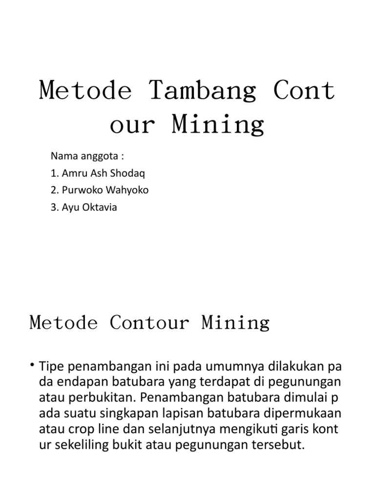 Metode Tambang Kontur | PDF