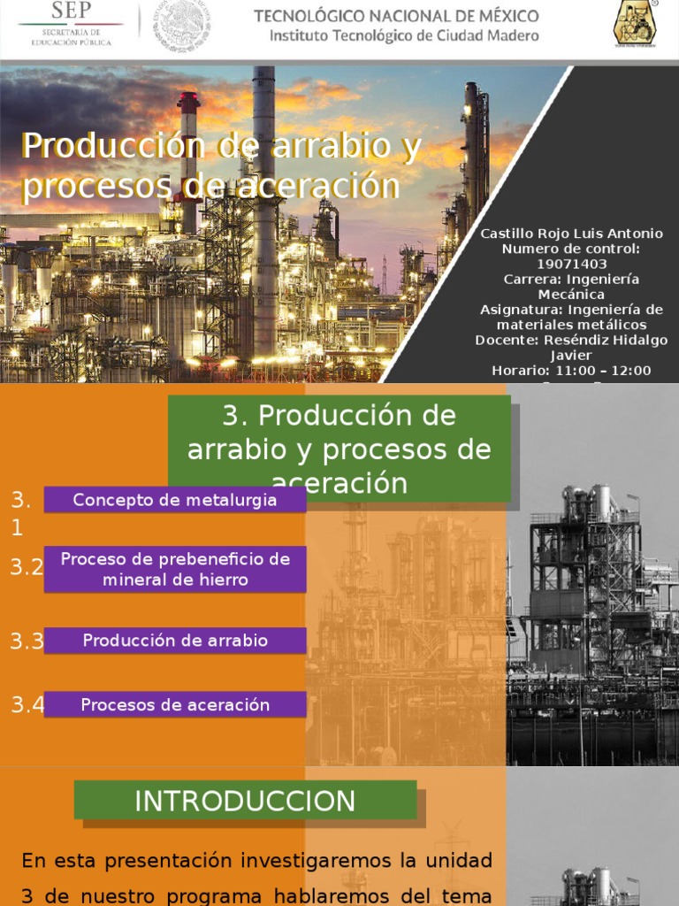 Produccion de Arrabio y Procesos de Aceracion | PDF | Arrabio | Hierro