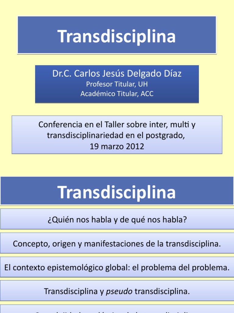 Transdisciplina | PDF | Conocimiento | Epistemología