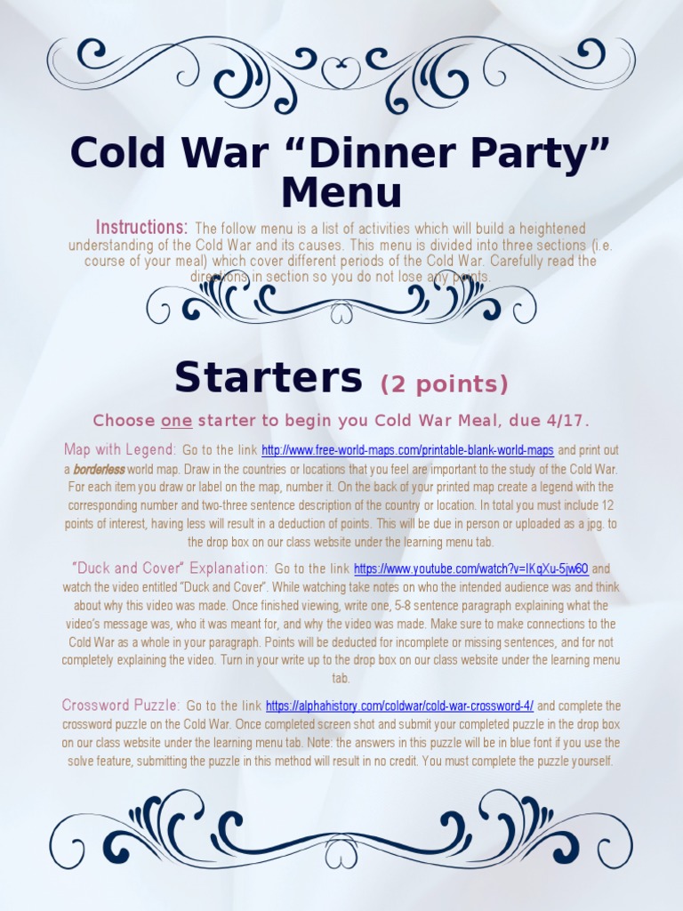Cold War Dinner Party | PDF | Menu | Propaganda