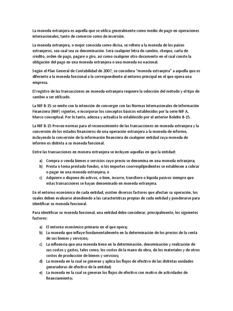Definición y Normativa de Moneda Extranjera | PDF | Moneda | Tipo de cambio