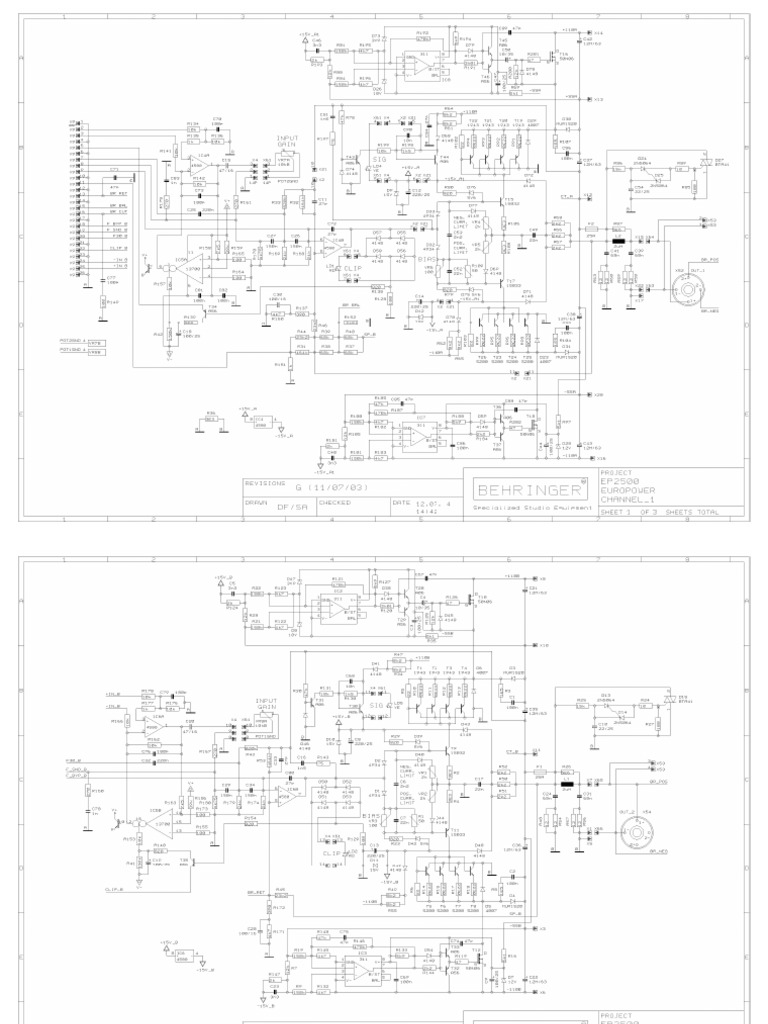 Behringer Europower EP2500 - Complet Schematic PDF | PDF