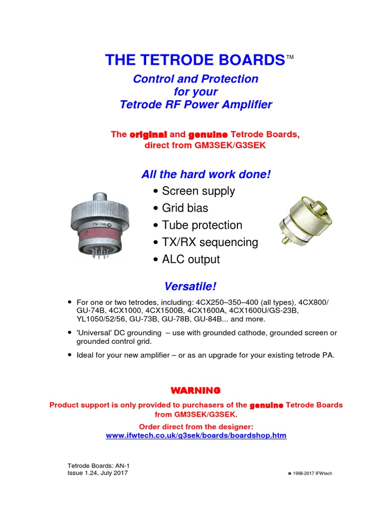 Tetrode Manual PDF | PDF | Vacuum Tube | Transformer