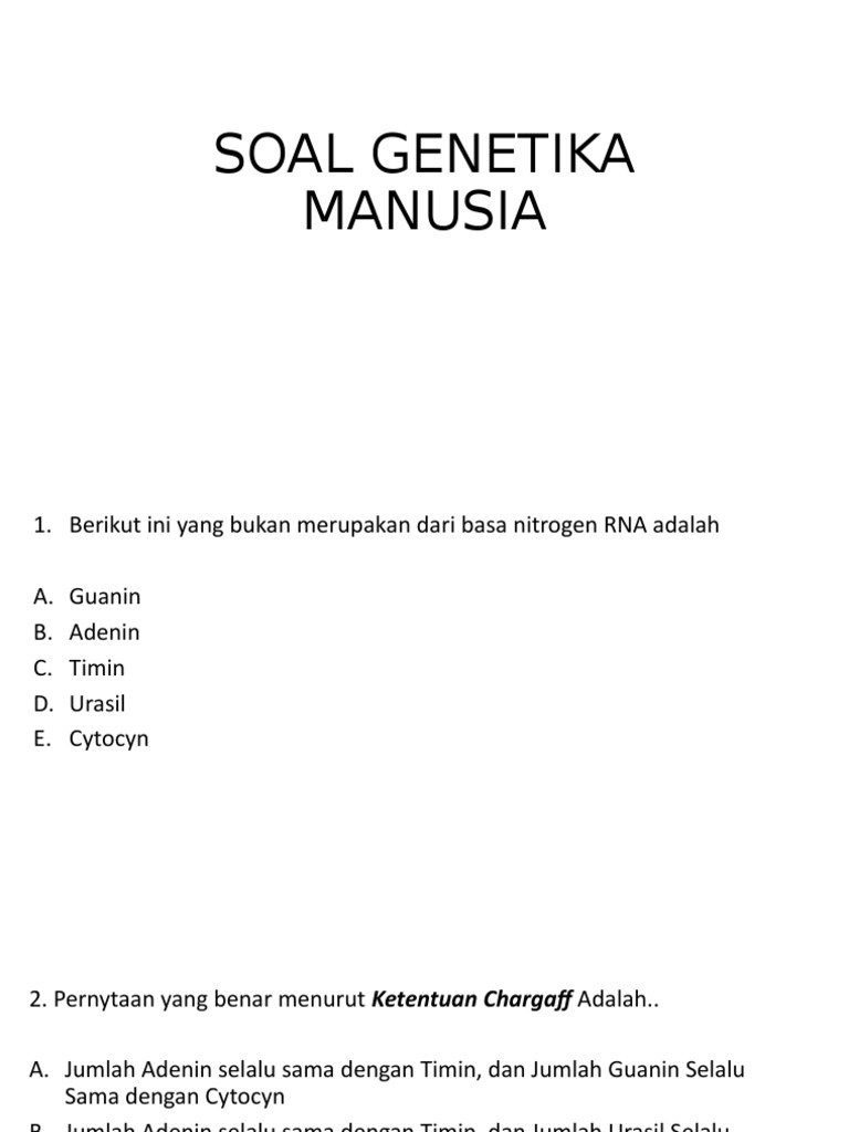 Soal Genetika Manusia | PDF