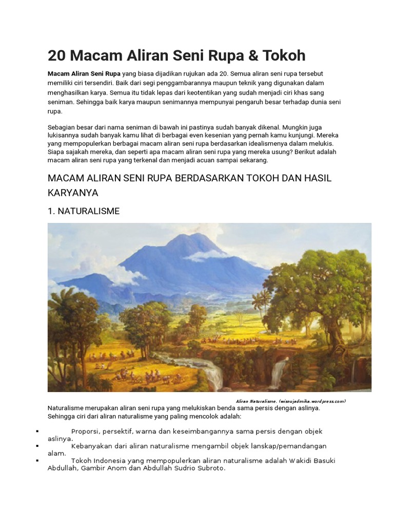 20 Macam Aliran Seni Rupa | PDF