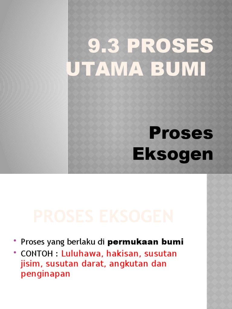 Proses Eksogen | PDF