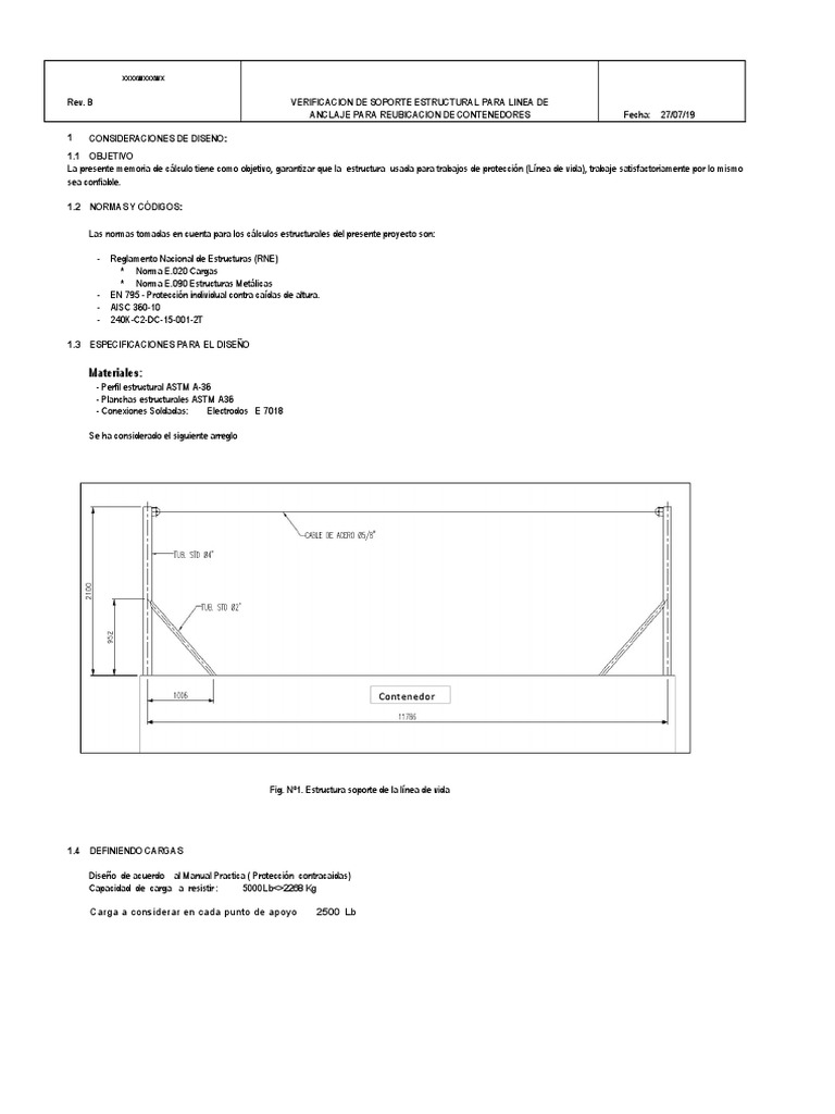 Calculo Linea de Vida | PDF | Ingeniería de Edificación | Materiales Calculo Linea de Vida | PDF | Ingeniería de Edificación | Materiales
