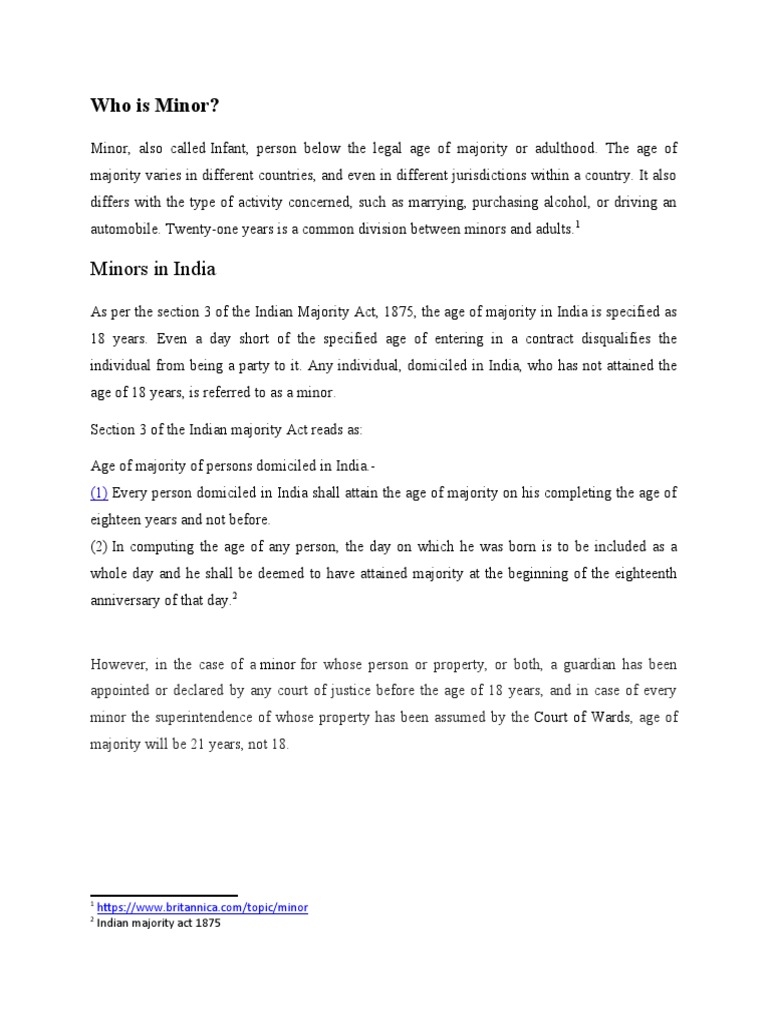 Who Is Minor | PDF | Minor (Law) | Ratification