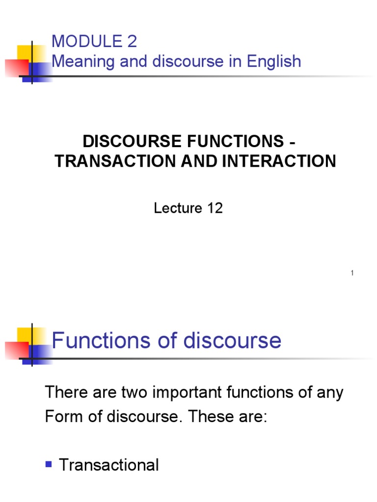 TRansactional Vs Interactional | PDF | Conversation | Semiotics