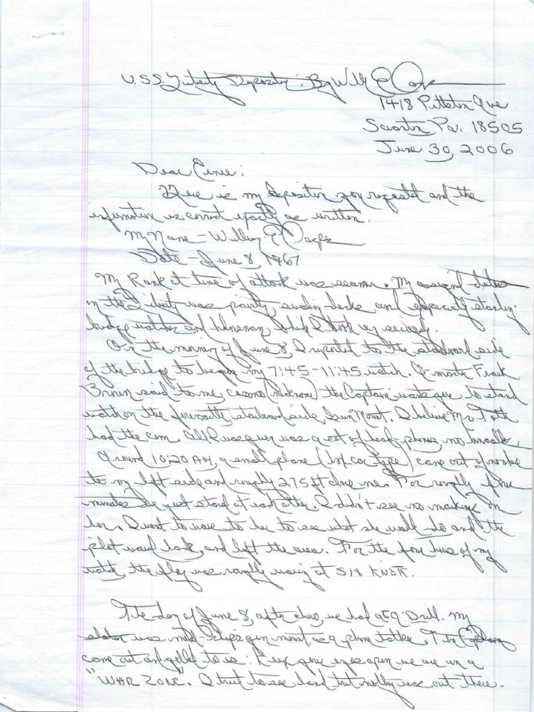 USS Liberty: USS Liberty Survivor Billy Casper Statement | PDF