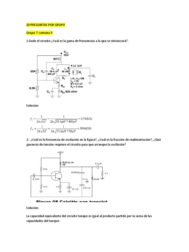 Ejercicios de Osciladores y Circuitos | PDF | Amplificador operacional ...