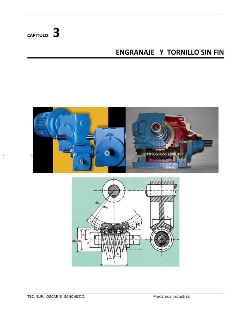 Engranaje y Tornillo Sin Fin: Funcionamiento | PDF | Engranaje ...