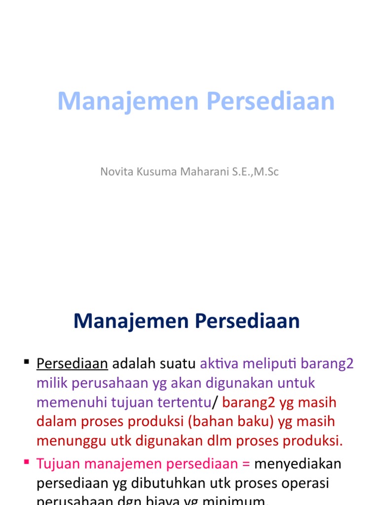 9-Manajemen Persediaan | PDF