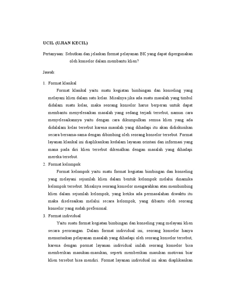 Format Layanan BK | PDF
