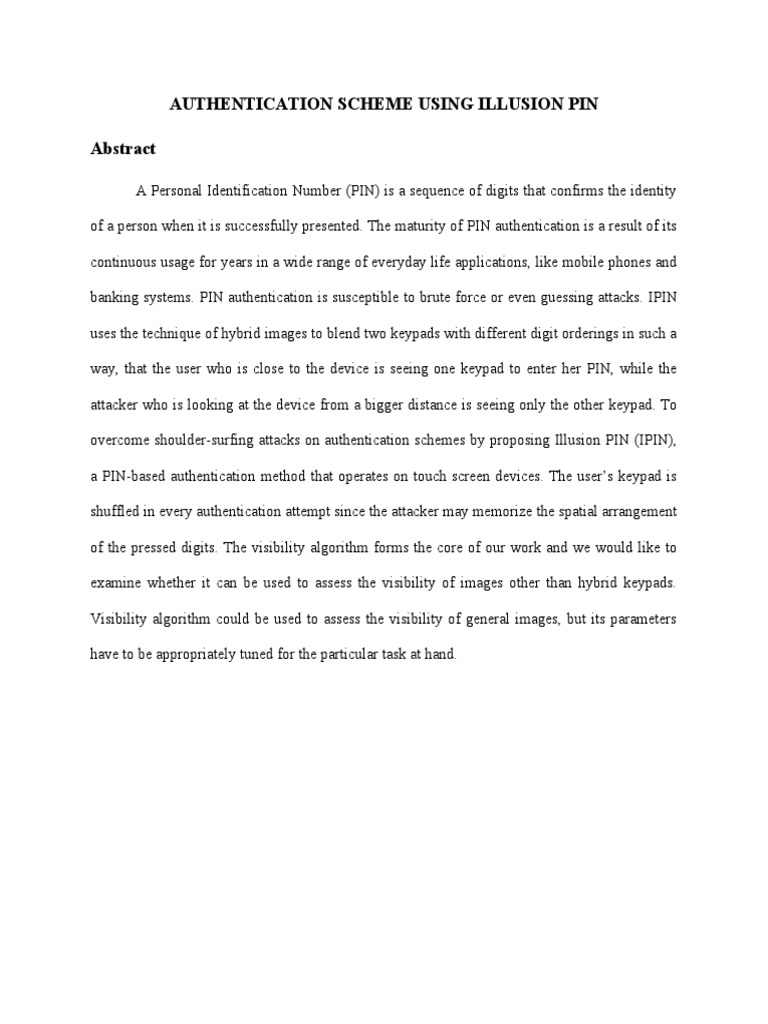 P228 - Authentication Scheme Using Illusion PIN To Prevent Shoulder Surfer Attack | PDF | .Net ...