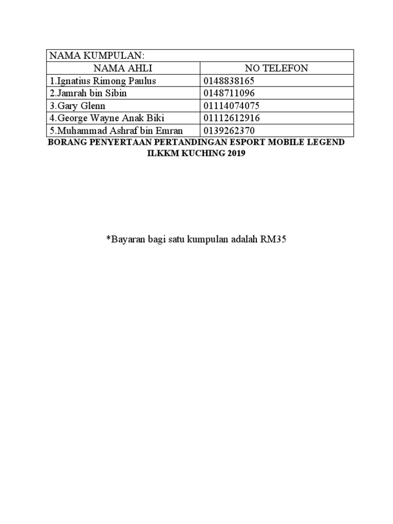 Borang Penyertaan Ipg | PDF